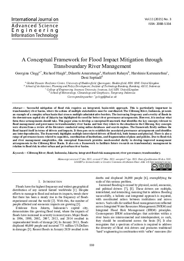 (PDF) A Conceptual Framework for Flood Impact Mitigation Through ...