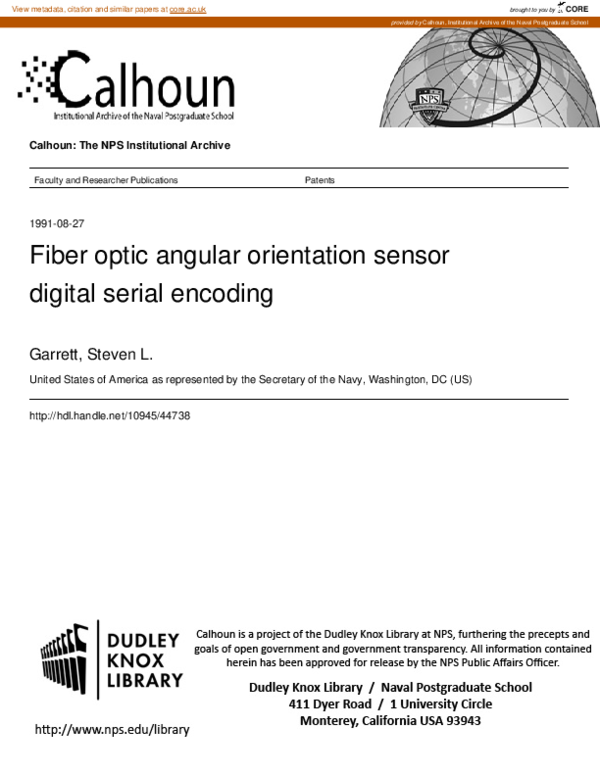 (PDF) Fiber optic angular orientation sensor digital serial encoding