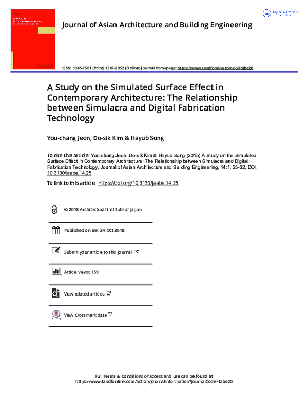 (PDF) A Study on the Simulated Surface Effect in Contemporary Architecture: The Relationship ...