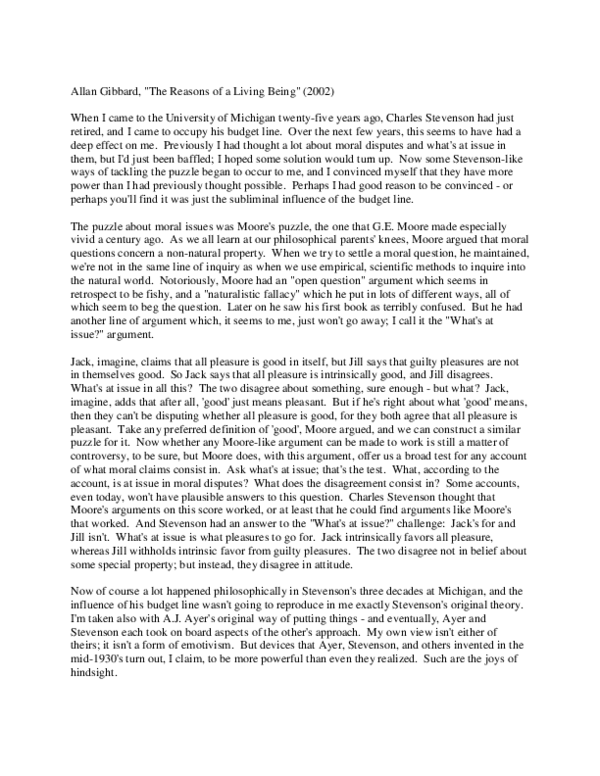 (PDF) The Reasons of a Living Being