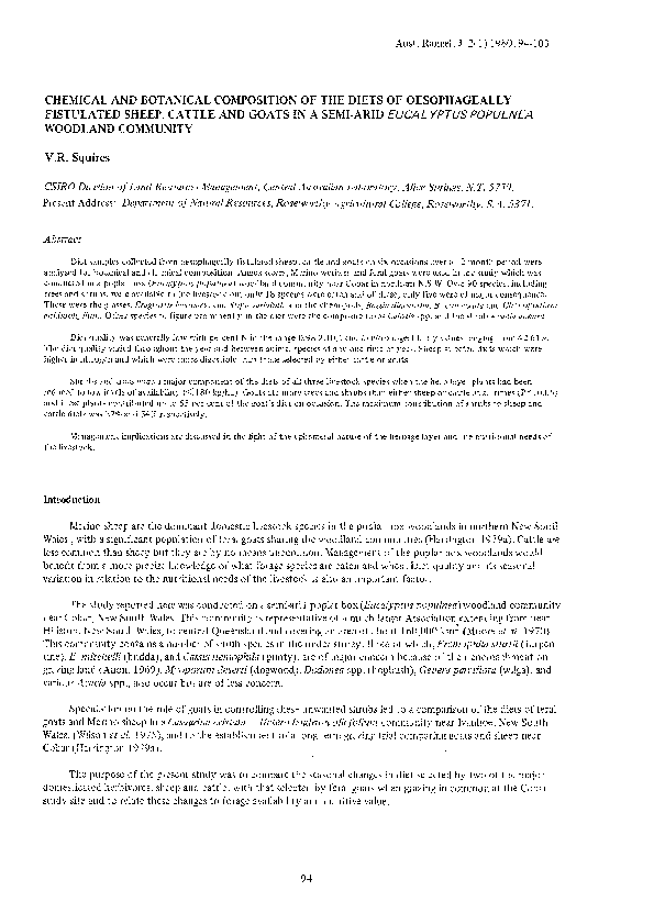 (PDF) Chemical and botanical composition of the diets of oesophageally ...