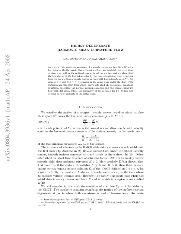 (PDF) Highly degenerate harmonic mean curvature flow