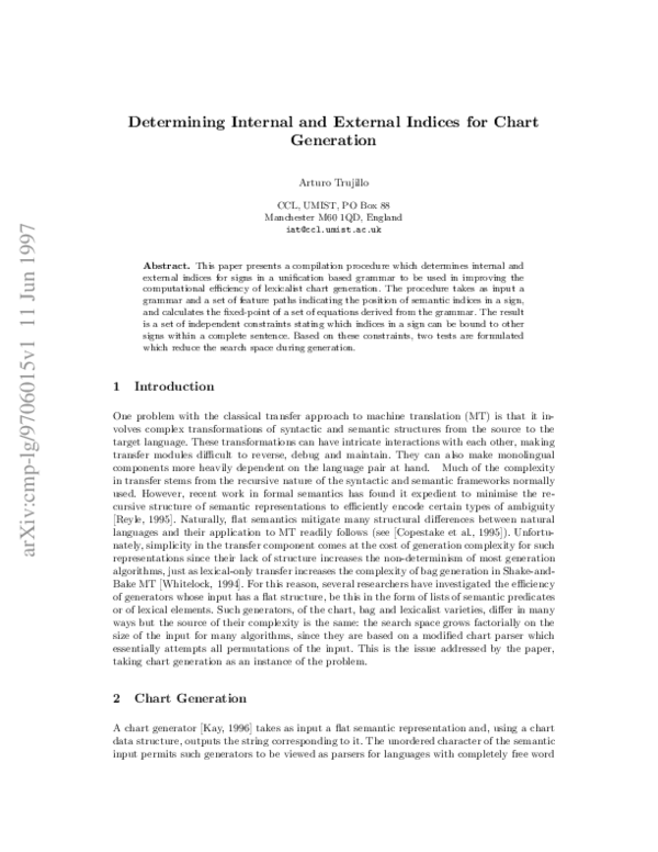 (PDF) Determining Internal and External Indices for Chart Generation