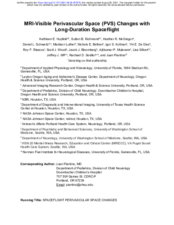 (PDF) MRI-Visible Perivascular Space (PVS) Changes with Long-Duration ...