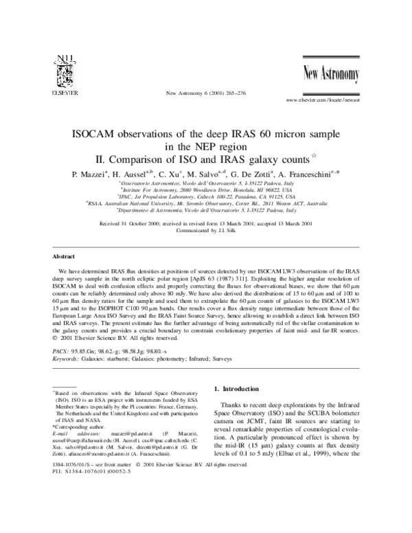 (PDF) ISOCAM observations of the deep IRAS 60 micron sample in the NEP ...