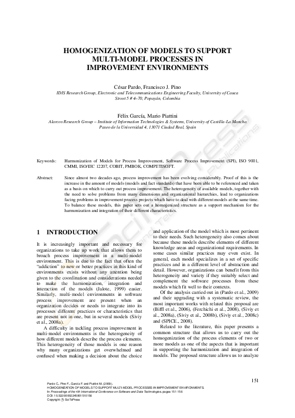 Pdf Homogenization Of Models To Support Multi Model Processes In Improvement Environments