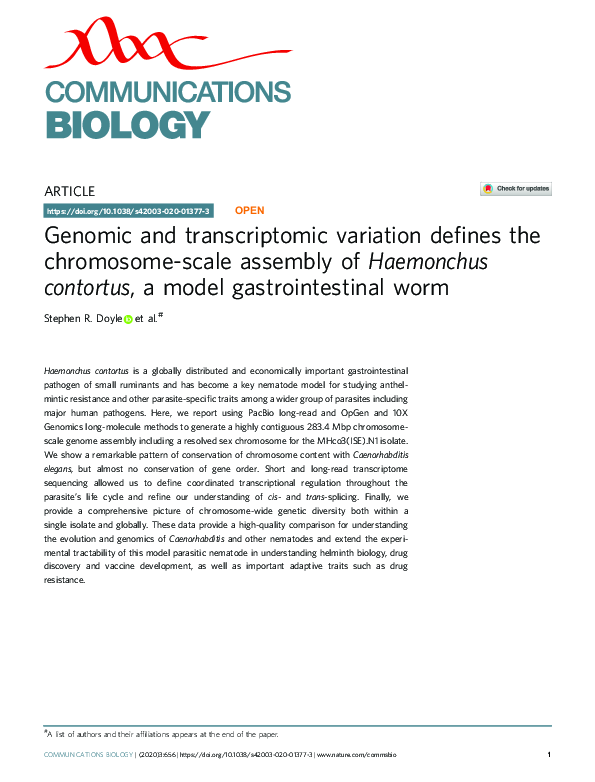 (PDF) Genomic and transcriptomic variation defines the chromosome-scale ...
