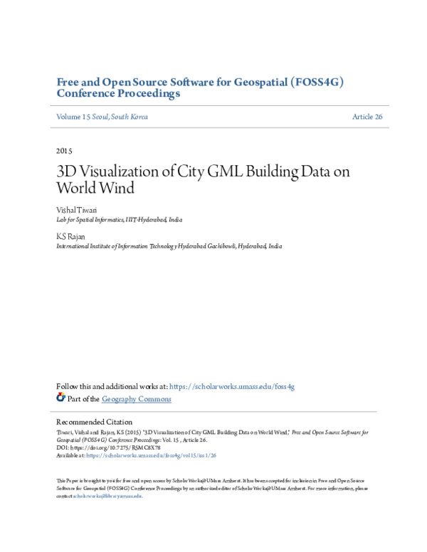(PDF) 3D CityGML Visualization in NASA's World Wind