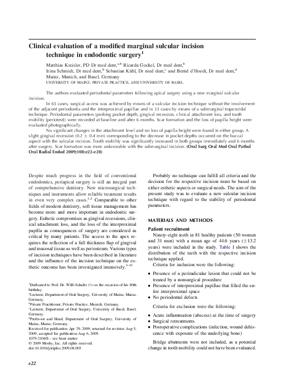(PDF) Clinical evaluation of a modified marginal sulcular incision ...