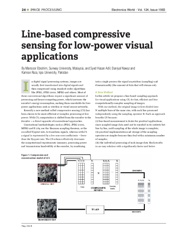 (PDF) Line-based compressive sensing for low-power visual applications