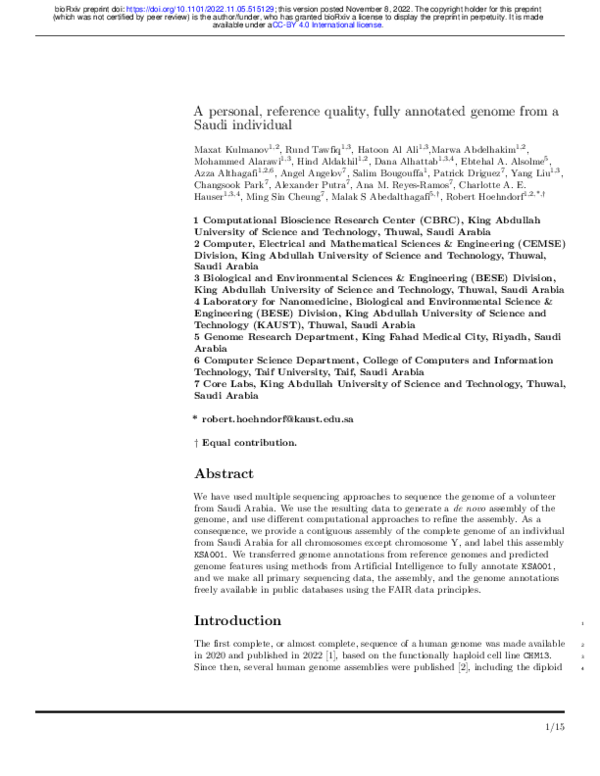 (PDF) A personal, reference quality, fully annotated genome from a ...
