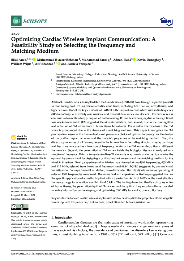 (PDF) Optimizing Cardiac Wireless Implant Communication: A Feasibility Study on Selecting the ...