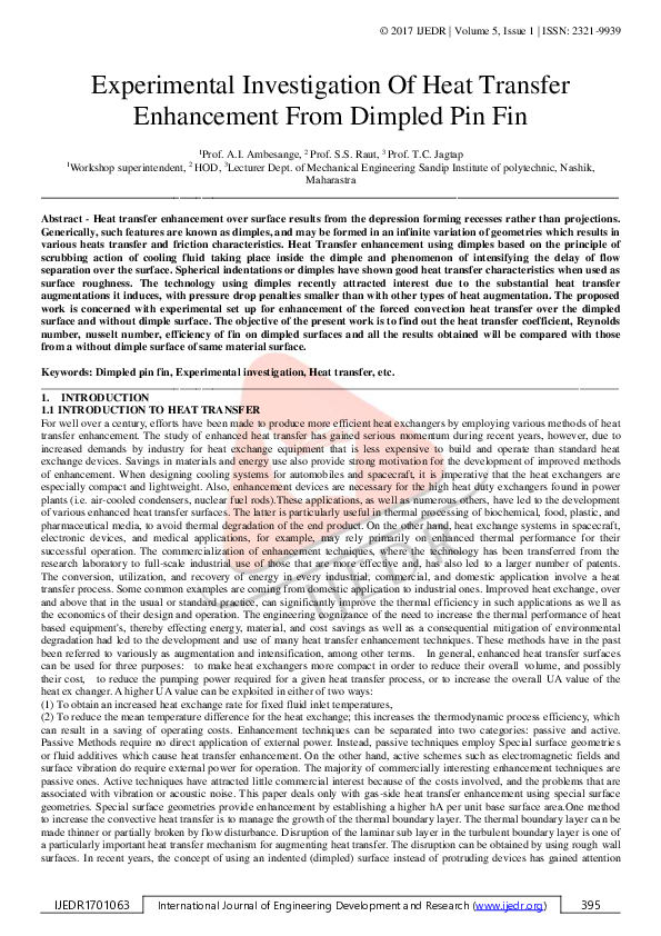(PDF) Experimental Investigation of Heat Transfer Enhancement Methods on the Thermal Performance ...