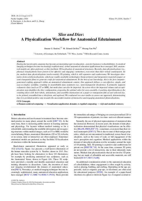 (PDF) Physicalization Workflow for Anatomical Education