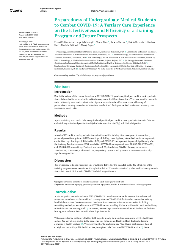 (PDF) Preparedness of Undergraduate Medical Students to Combat COVID-19 ...