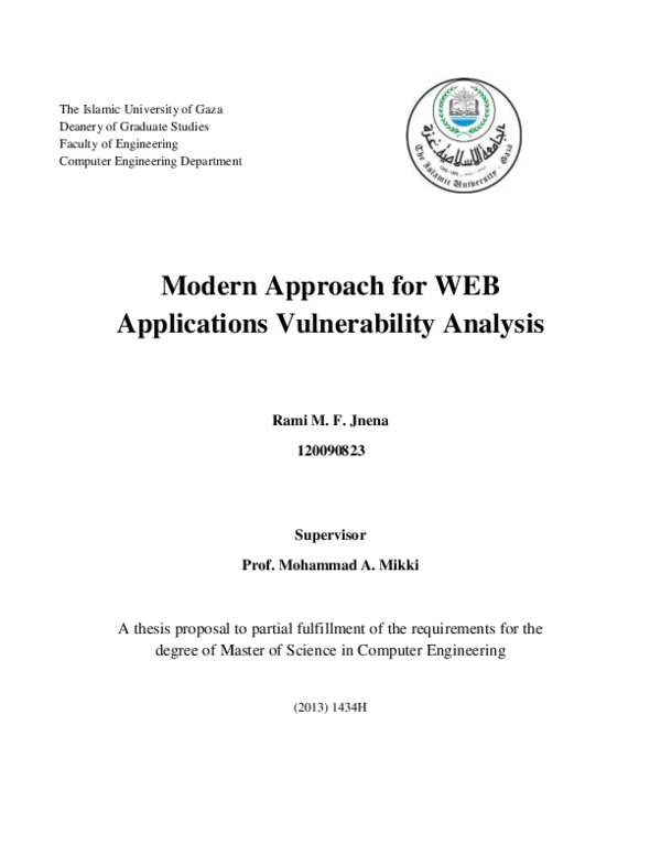 (PDF) Modern Approach for WEB Applications Vulnerability Analysis