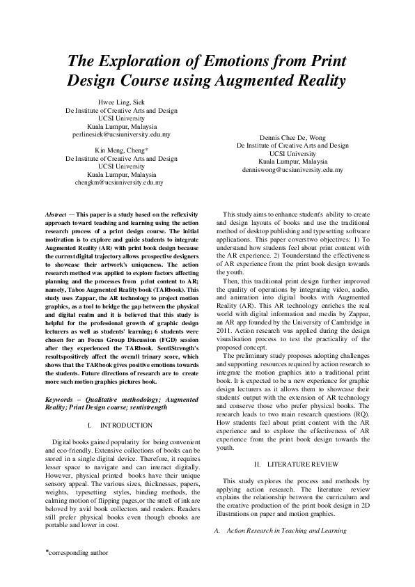 (PDF) The Exploration of Emotions from Print Design Course using ...