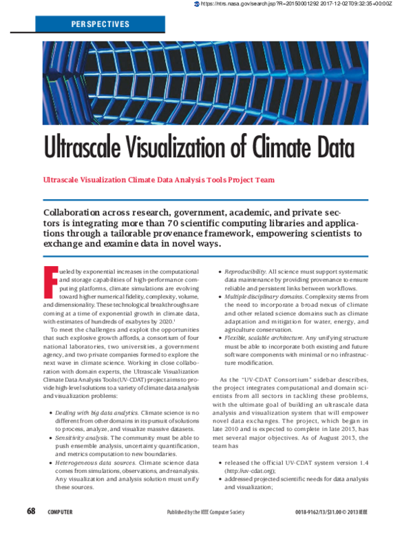 (PDF) Ultrascale Visualization of Climate Data