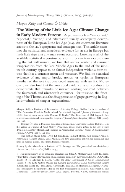 (PDF) The Waning of the Little Ice Age: Climate Change in Early Modern ...