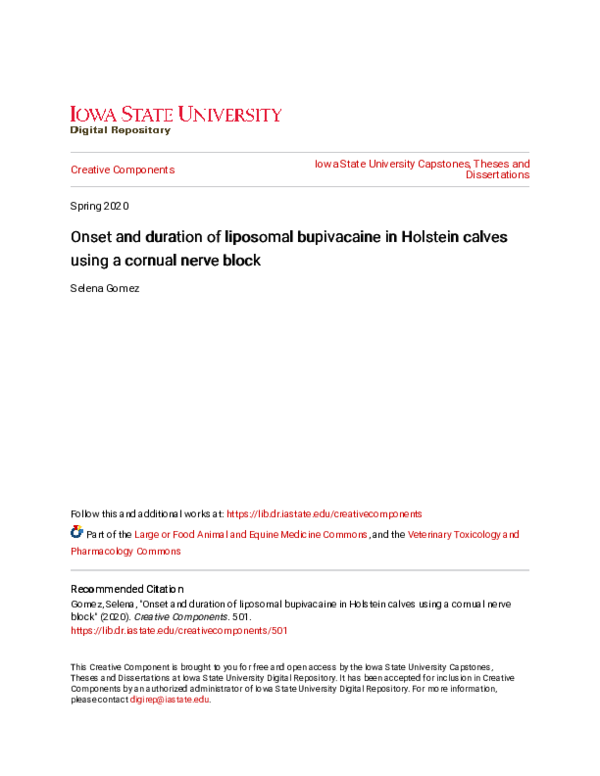 (PDF) Onset and duration of liposomal bupivacaine in Holstein calves ...