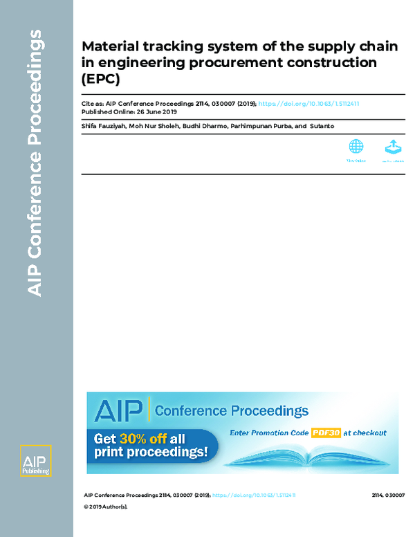 (PDF) Material tracking system of the supply chain in engineering ...