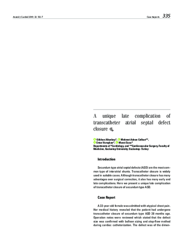 (PDF) A unique late complication of transcatheter atrial septal defect ...