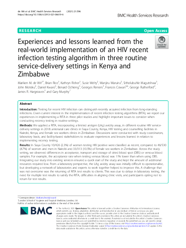 (PDF) Experiences and lessons learned from the real-world ...
