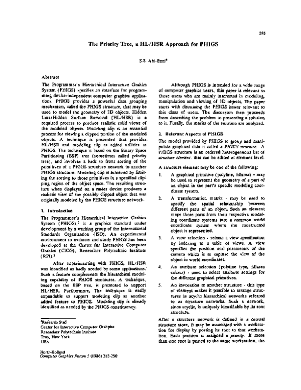 (PDF) The Priority Tree, a HL/HSR Approach for PHIGS