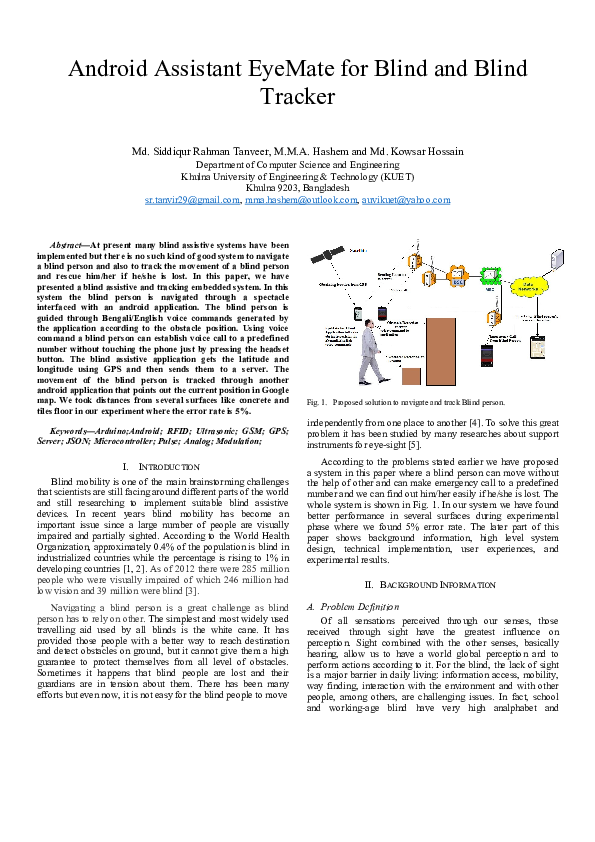 (PDF) Android assistant EyeMate for blind and blind tracker