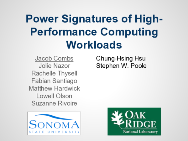 (PDF) Power Signatures of High-Performance Computing Workloads