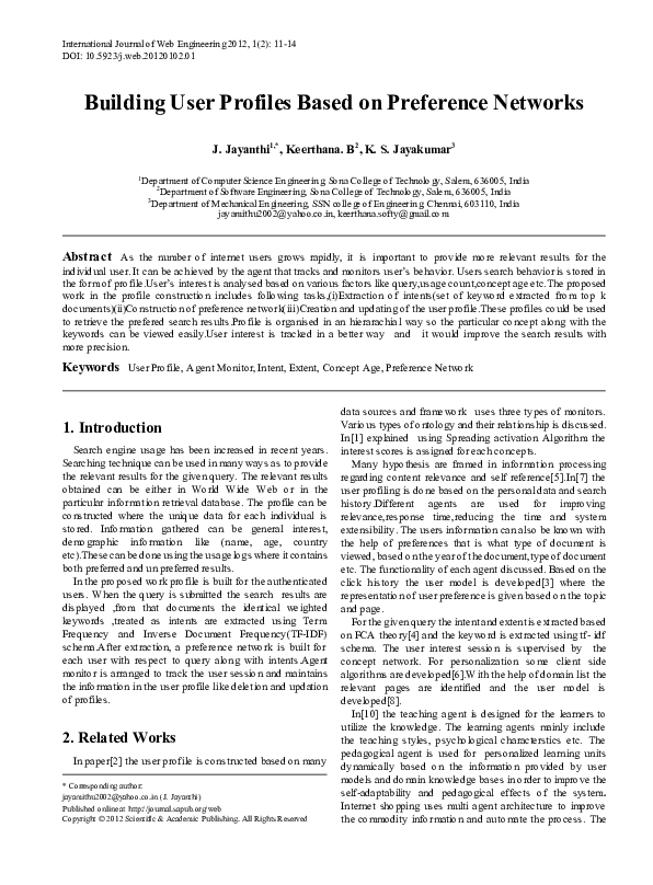 (PDF) Mining Contextual Preference Rules for Building User Profiles