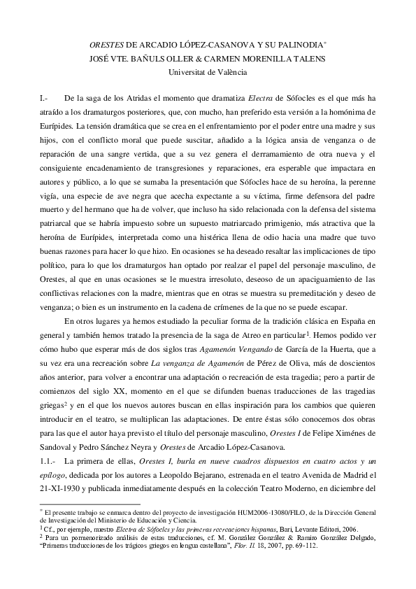 (PDF) Orestes de Arcadio López Casanova y su palinodia | Carmen ...