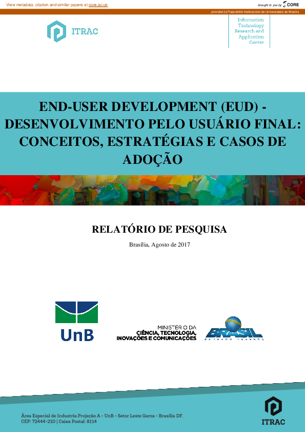 (PDF) End-User Development (EUD) : desenvolvimento pelo usuário final: conceitos, estratégias e ...