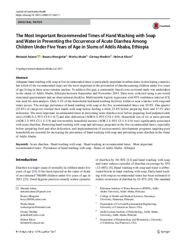 (PDF) The Most Important Recommended Times of Hand Washing with Soap ...