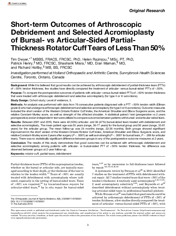 (PDF) Arthroscopic Repair of Full-Thickness Rotator Cuff Tears With and Without Acromioplasty ...