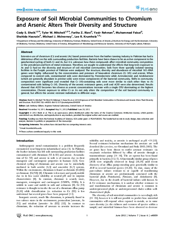 (PDF) Exposure of soil microbial communities to chromium and arsenic alters their diversity and ...