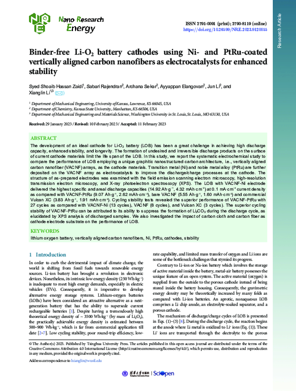 (PDF) Binder-free Li-O 2battery cathodes using Ni- and PtRu-coated vertically aligned carbon ...