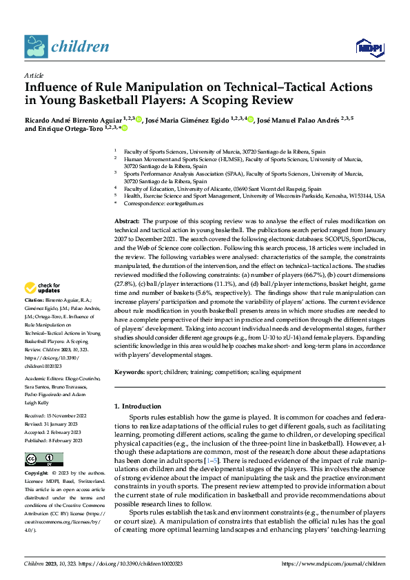 (PDF) Influence of Rule Manipulation on Technical–Tactical Actions in ...