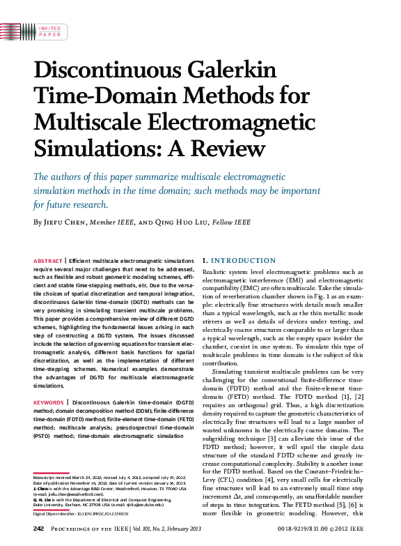 (PDF) Discontinuous Galerkin Time-Domain Methods for Multiscale Electromagnetic Simulations: A ...