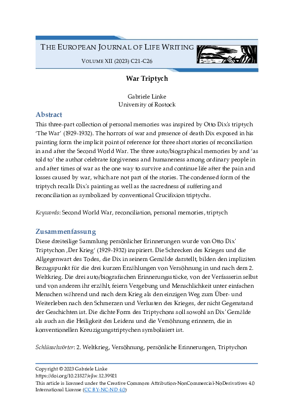 (PDF) War Triptych