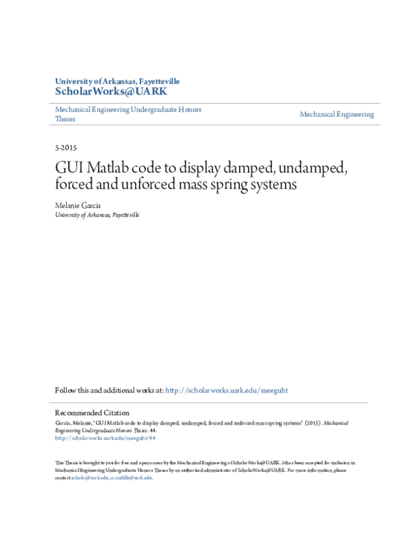 (PDF) GUI Matlab code to display damped, undamped, forced and unforced ...