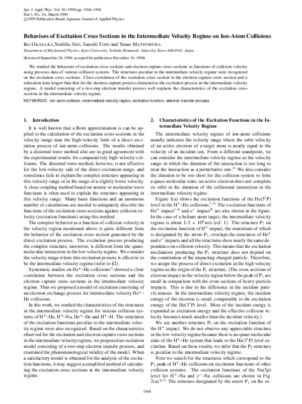 Pdf Behaviors Of Excitation Cross Sections In The Intermediate