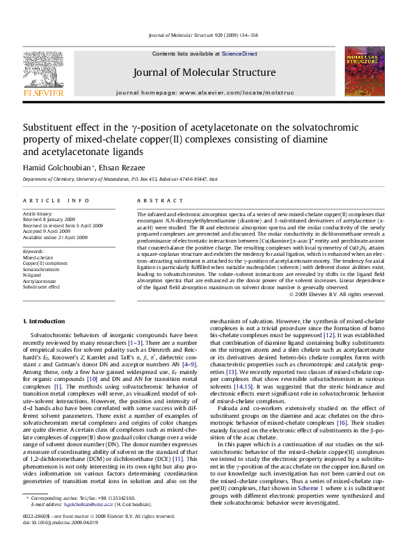 (PDF) Solvatochromism of Copper(II) Complexes