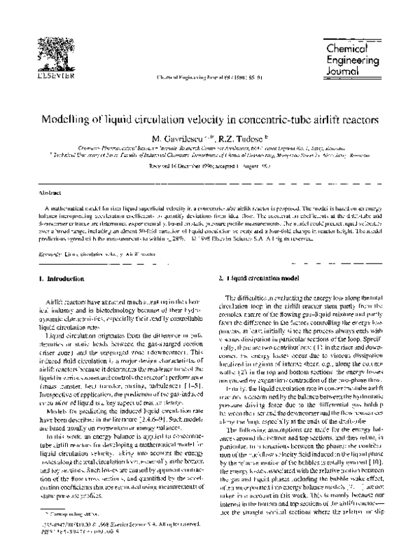 (PDF) Modelling of liquid circulation velocity in concentric-tube ...