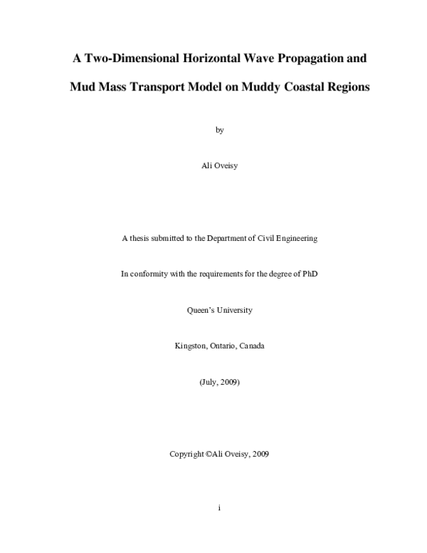 (PDF) A two-dimensional horizontal wave propagation and mud mass ...