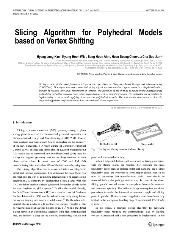 (PDF) Slicing algorithm for polyhedral models based on vertex shifting