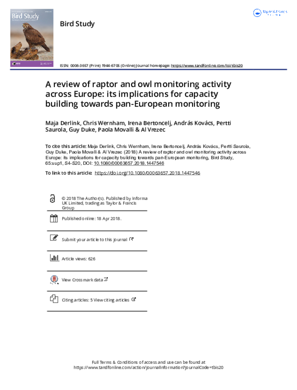 (PDF) A review of raptor and owl monitoring activity across Europe: its ...