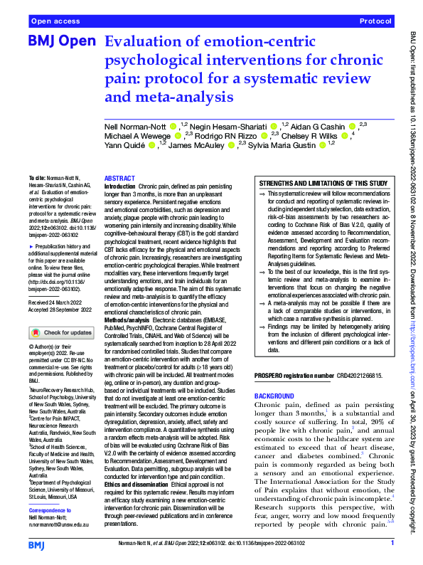 (PDF) Evaluation of emotion-centric psychological interventions for ...