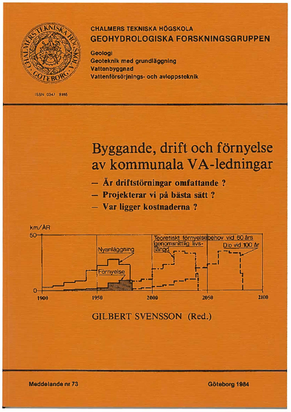 (PDF) Byggande, drift och förnyelse av kommunala VA-ledningar | Gilbert ...