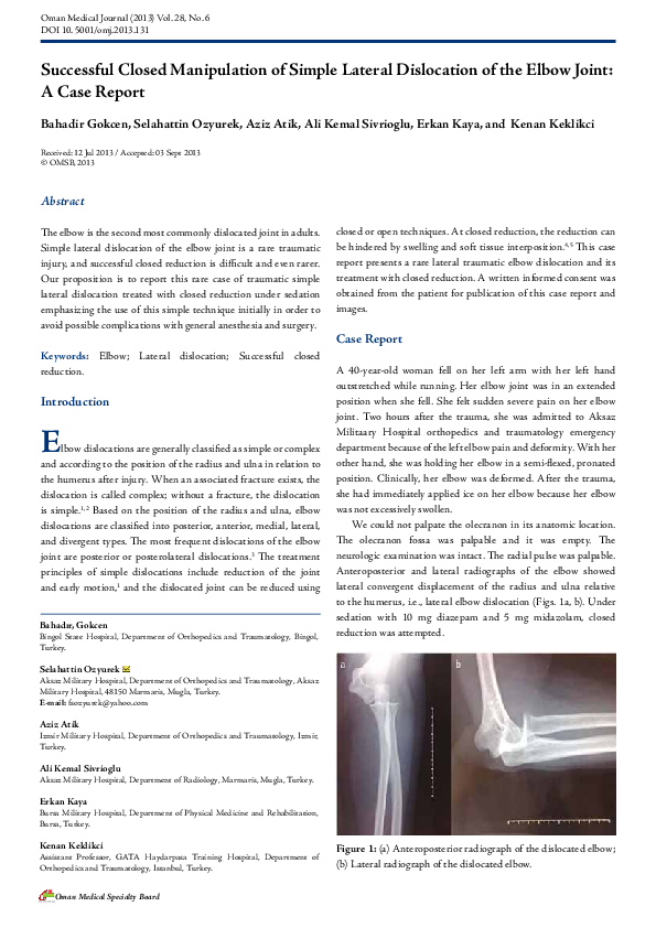 (PDF) Successful Closed Manipulation of Simple Lateral Dislocation of ...